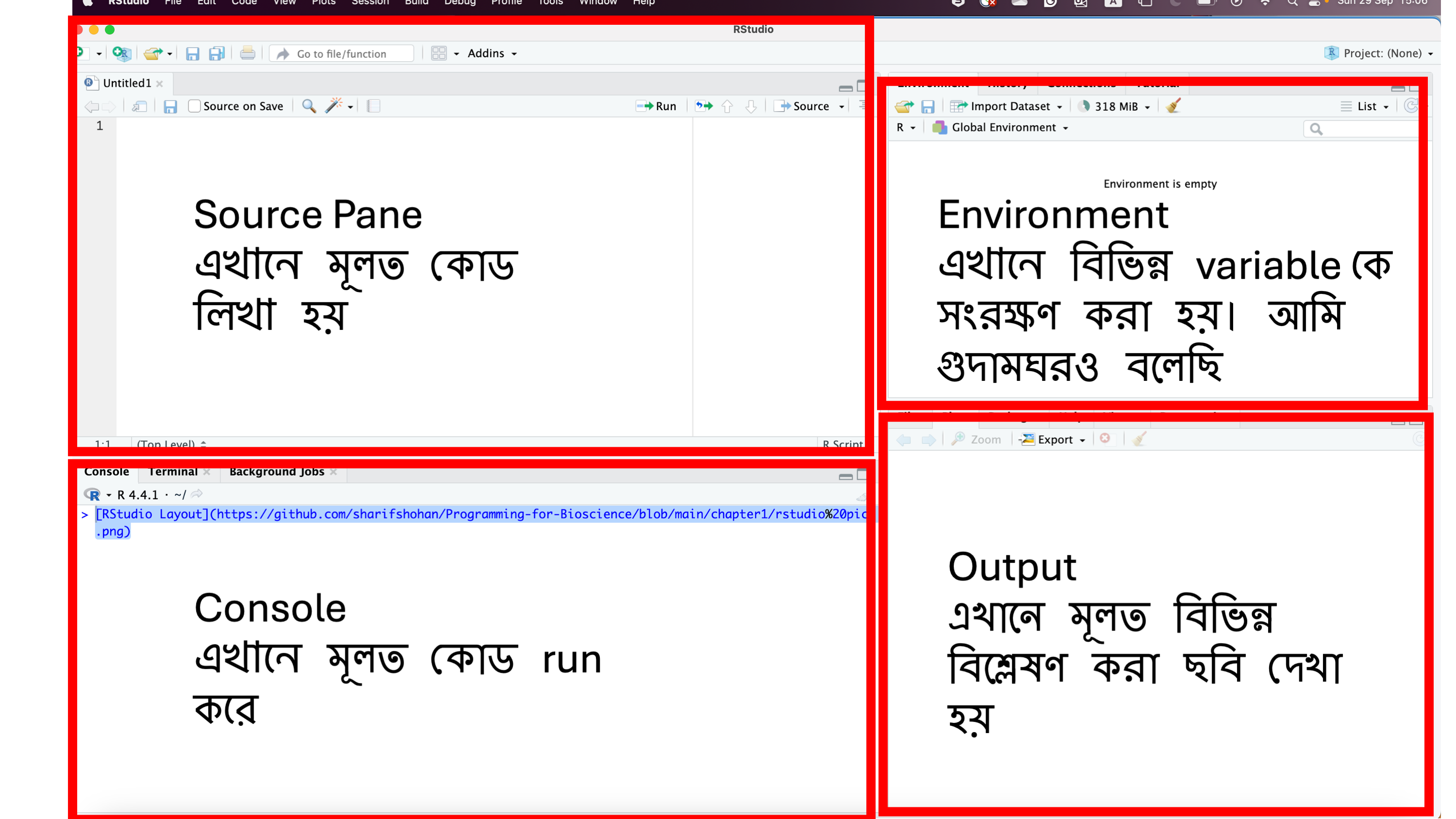 ২.১ R এবং RStudio ইনস্টল করা (Installing R and RStudio) | Programming-for-Bioscience